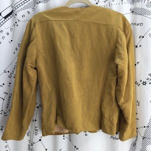 Vintage | Jackets & Coats | Mustard Yellow Linen Blend Jacket From ...